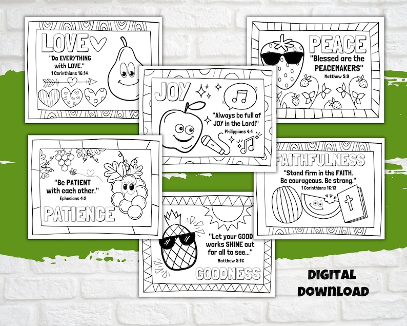 Fruit of the Spirit Printable Coloring Pages, Sunday School, Kids ...