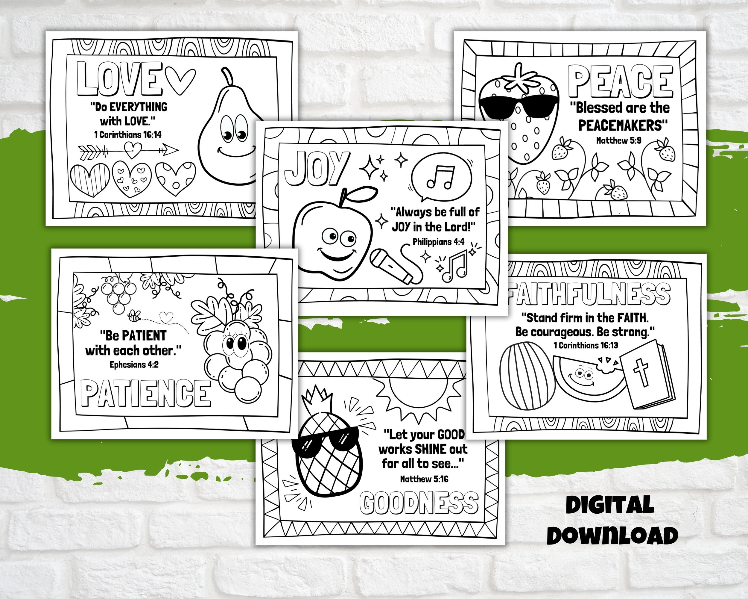 Fruit of the Spirit Printable Coloring Pages, Sunday School, Kids ...