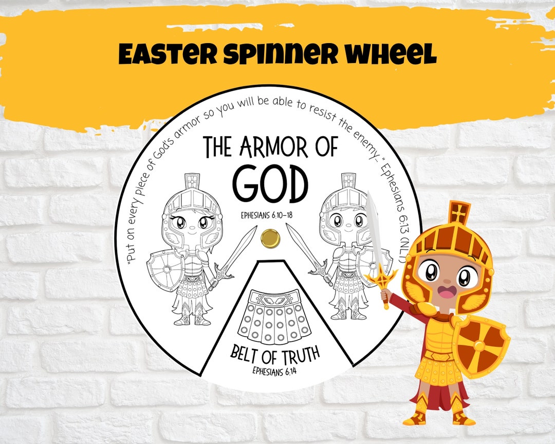 Kids Armor of God Story Spinner Color Wheel, Sunday School Activity ...