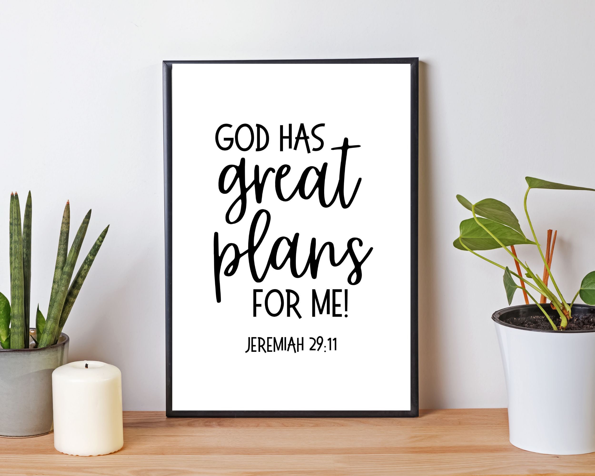 God Has Great Plans for Me, Printable Bible Wall Art, Affirmation Art ...