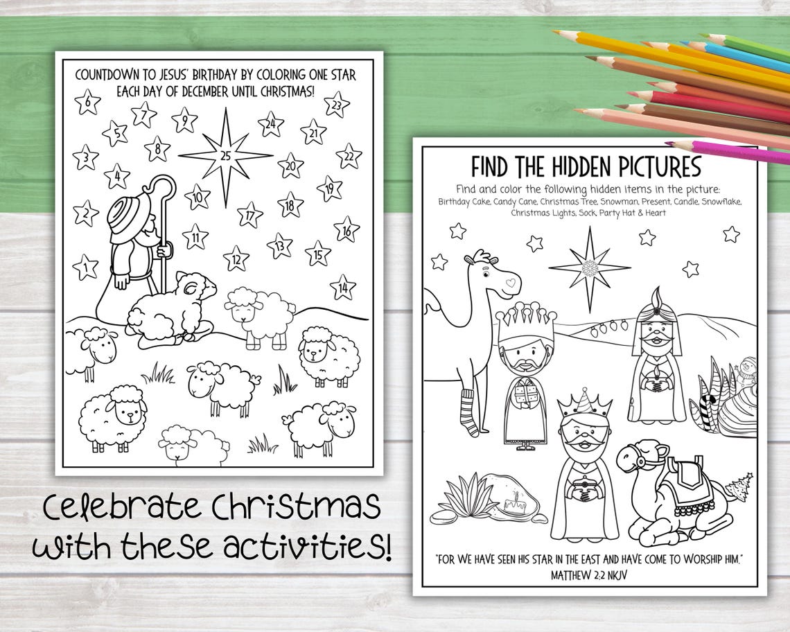 Happy Birthday Jesus Activity Pages, Set of 12 Fun and Creative ...