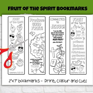 Fruit of the Spirit Printable Coloring Bookmarks, Galatians 5, Sunday ...