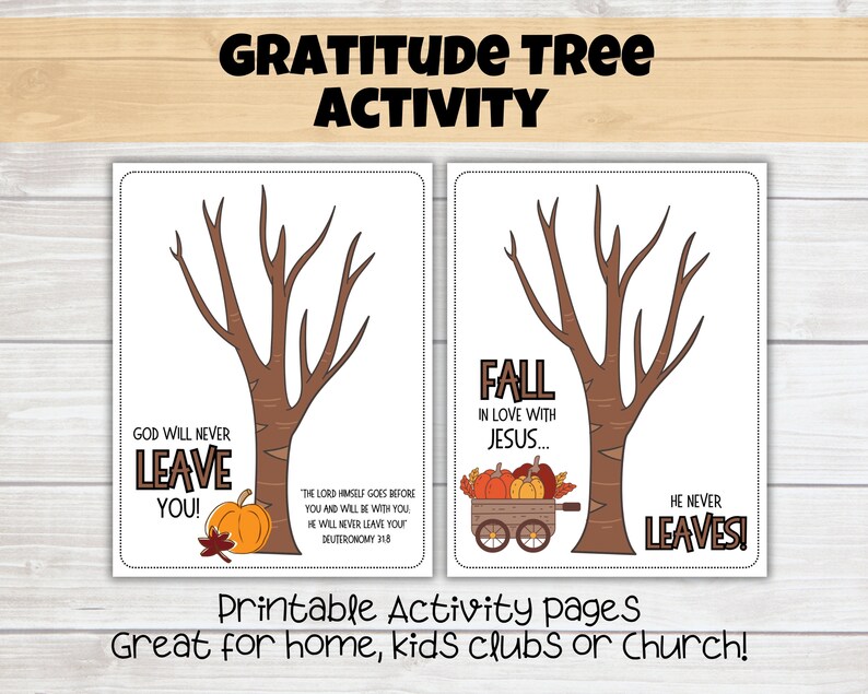 Thanksgiving/fall Gratitude Tree Kids Activity, 30 Faith-filled ...
