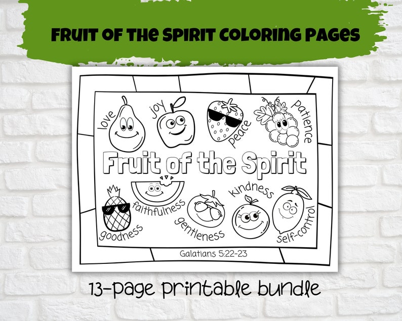 Fruit of the Spirit Printable Coloring Pages, Sunday School, Kids ...