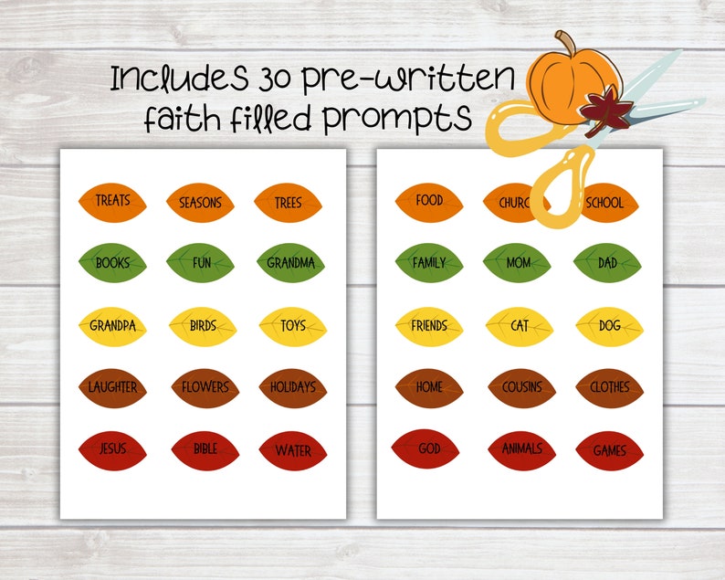 Thanksgiving/fall Gratitude Tree Kids Activity, 30 Faith-filled ...