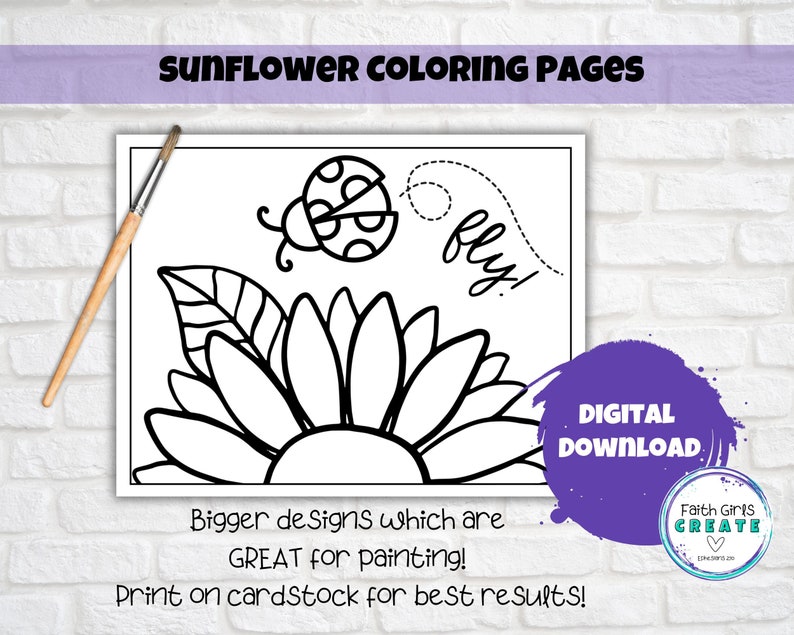 Sunflower Affirmation Colouring Pages Kids Printable - Etsy