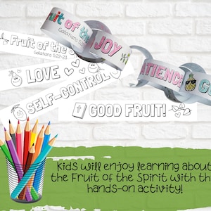 Kids Printable Fruit of the Spirit Paper Chain Craft, Sunday School ...