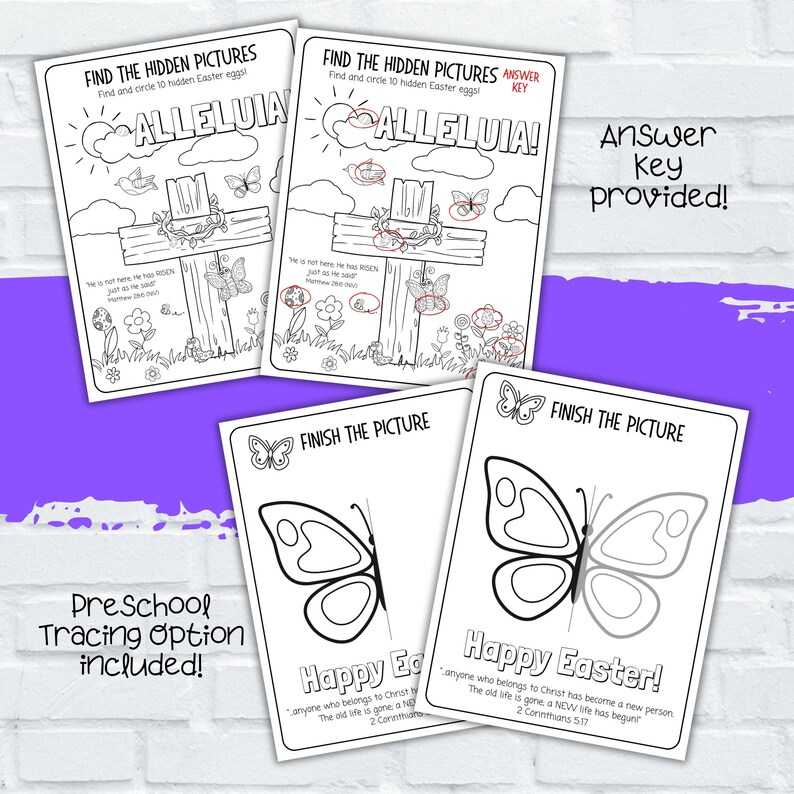 Printable Bible Verse Easter Activity Pages, Easter Games, Sunday ...