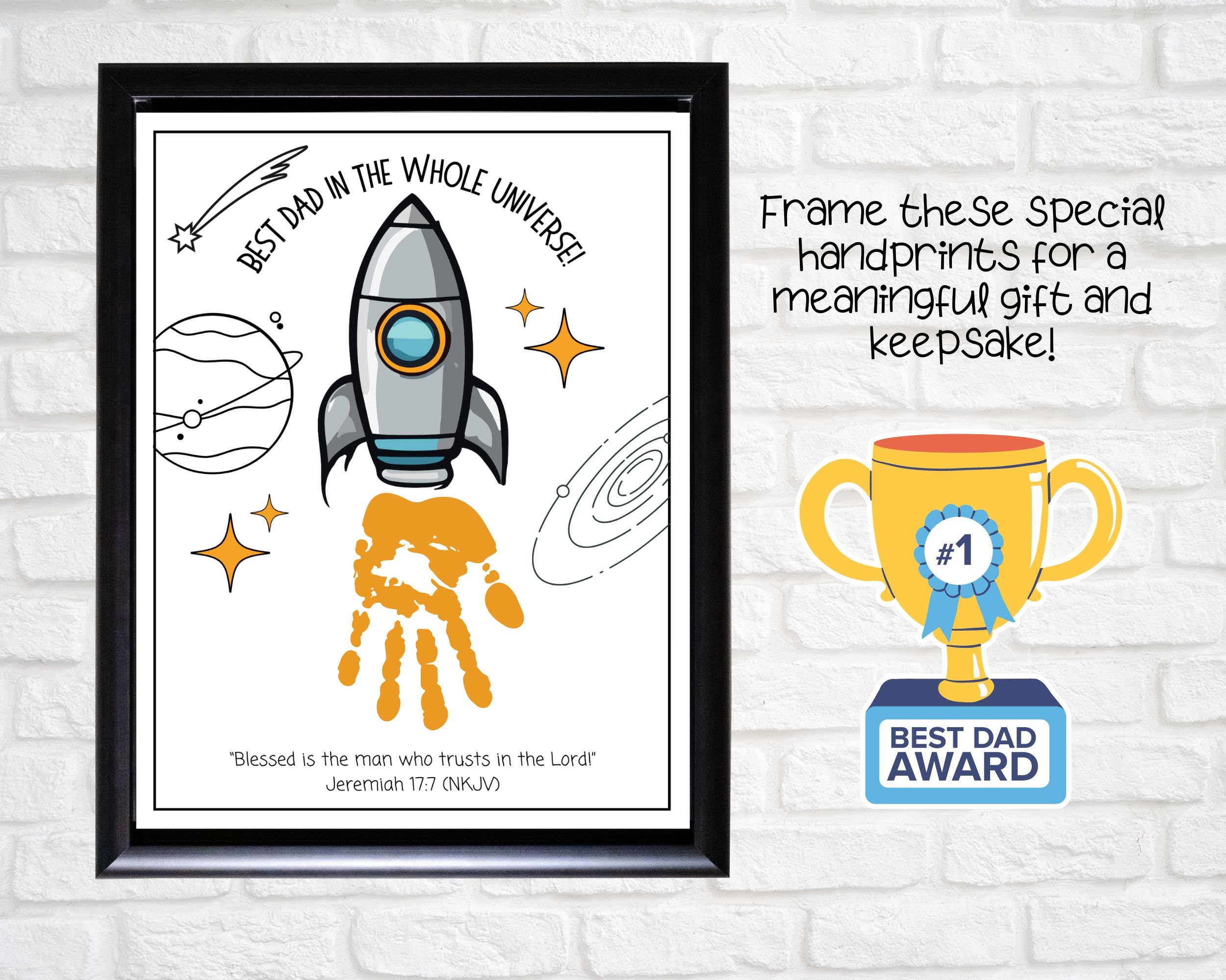 Father's Day Bible Verse Handprint Bundle, Printable Father's Day Craft ...