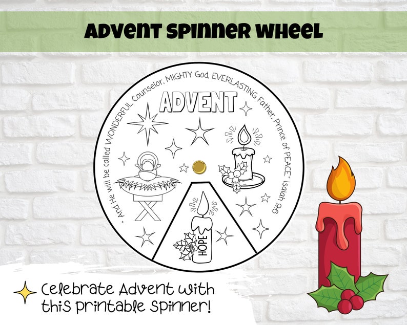 Kids Printable Advent Spinner Color Wheel, Nativity Sunday School ...
