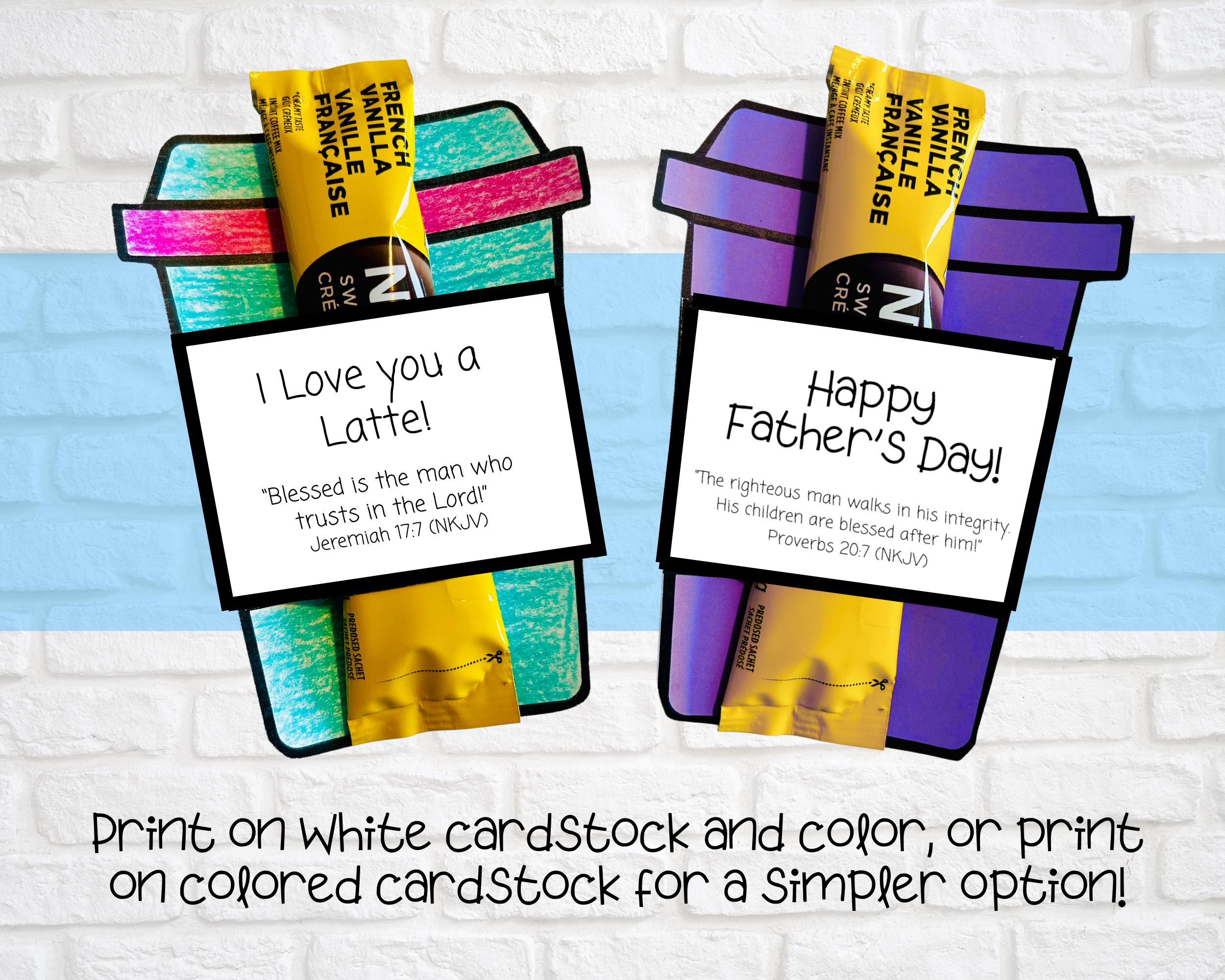 Father's Day Bible Verse Coffee Craft, Printable Father's Day Activity ...