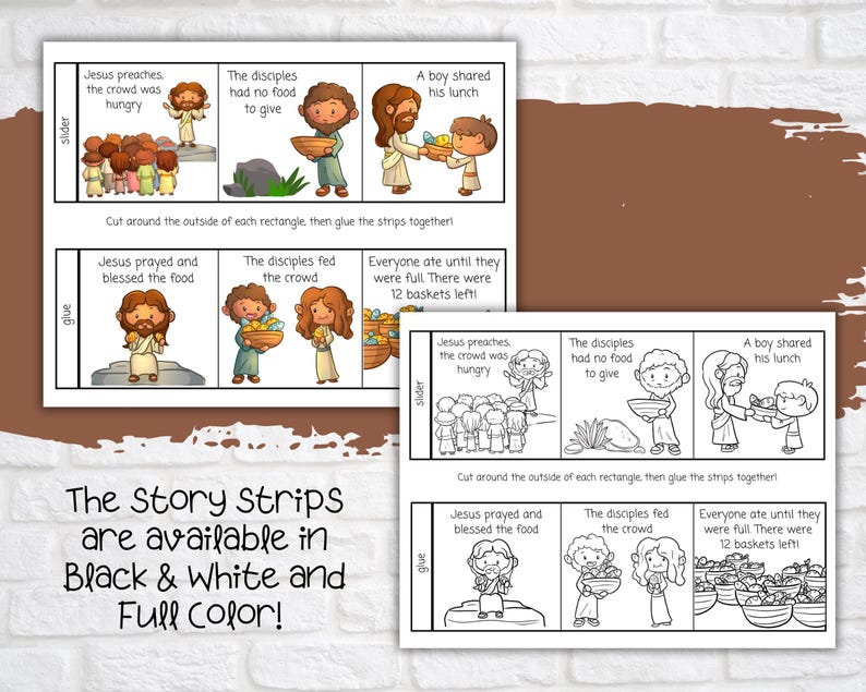 Jesus Feeds 5000 Story Strips, Sunday School Activity, Kids Church ...