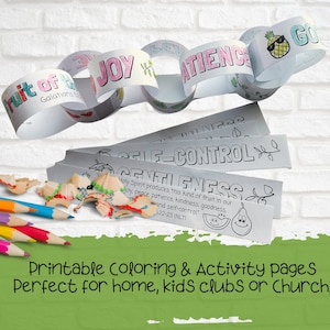 Kids Printable Fruit of the Spirit Paper Chain Craft, Sunday School ...