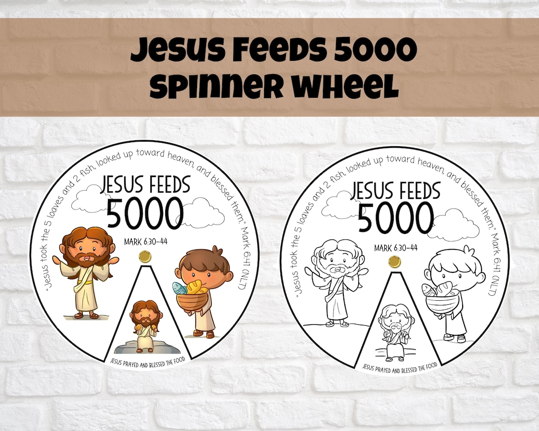 Jesus Feeds 5000 Spinner Wheel, Sunday School Activity, Kids Church ...