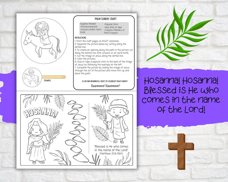 Kids Palm Sunday Craft, Sunday School Activity, Kids Church, Holy Week ...