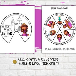 Kids Printable Queen Esther Story Spinner Wheel, Sunday School Activity ...