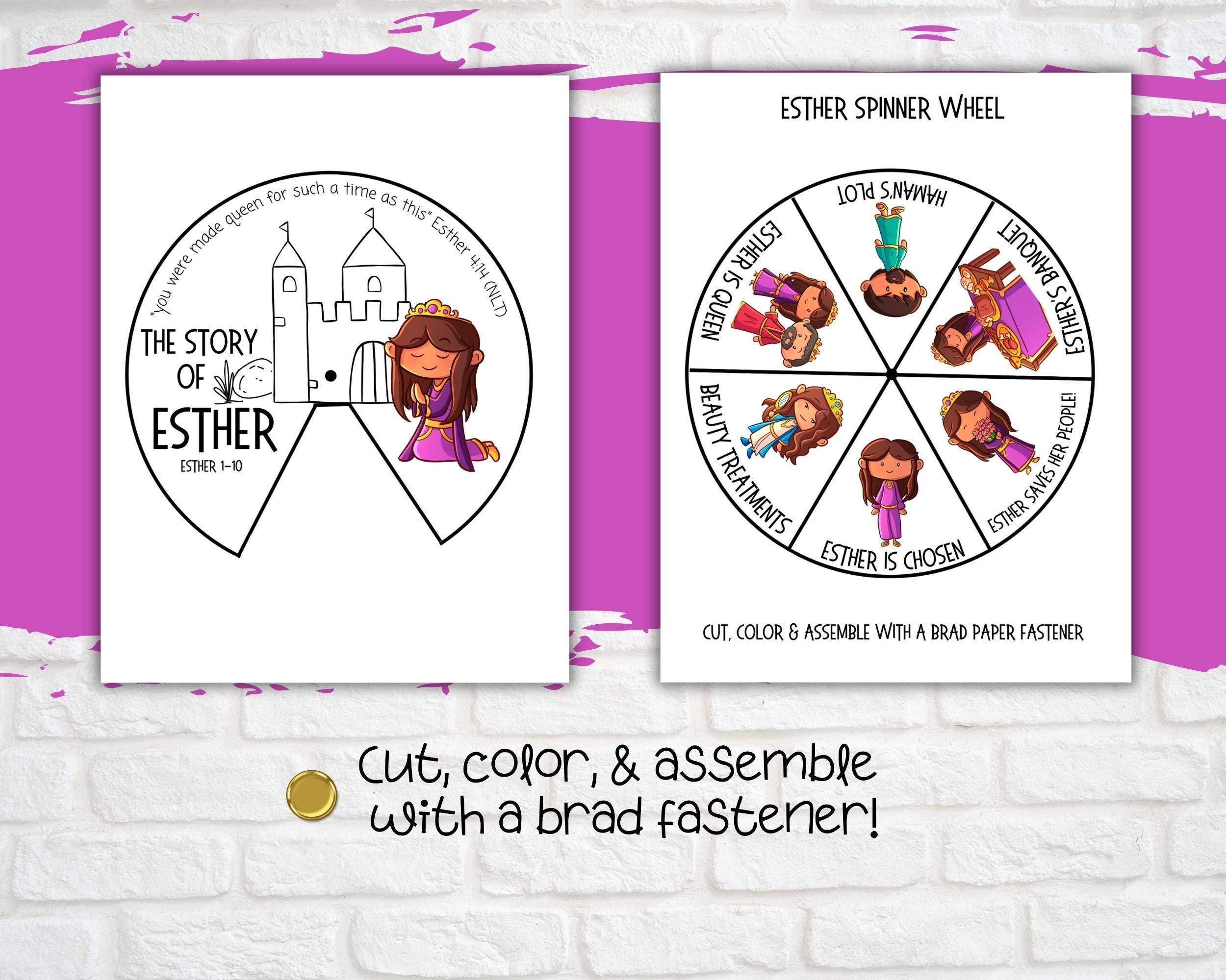 Kids Printable Queen Esther Story Spinner Wheel, Sunday School Activity ...
