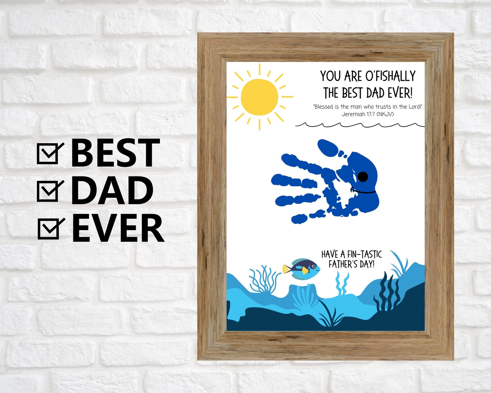 Father's Day Bible Verse Handprint Bundle, Printable Father's Day Craft ...