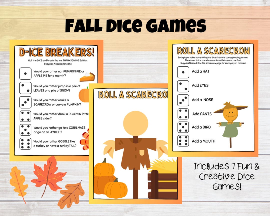 Fall Dice Games, Sunday School Game, Icebreaker, Roll a Turkey, Roll a ...