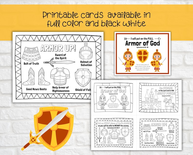 Armor of God Craft, Coloring Activity, Scripture Craft for Home, Sunday ...
