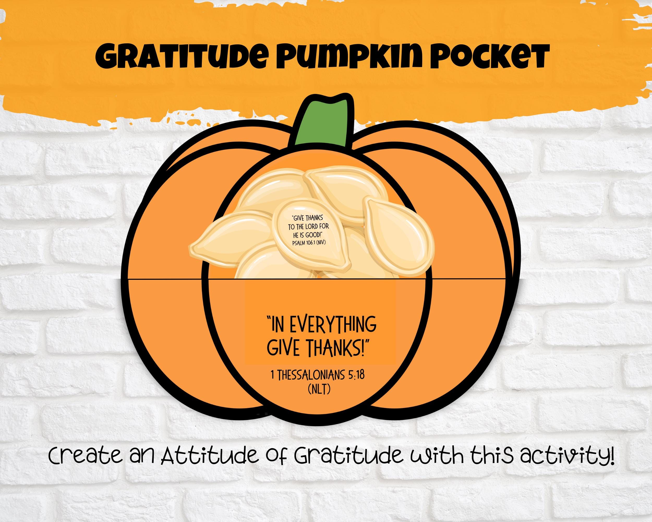 Gratitude Pumpkin Pocket Craft, Thanksgiving/fall Bible Themed Activity ...