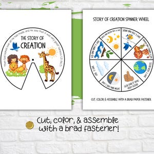 Kids Printable Story of Creation Spinner Color Wheel, Sunday School ...