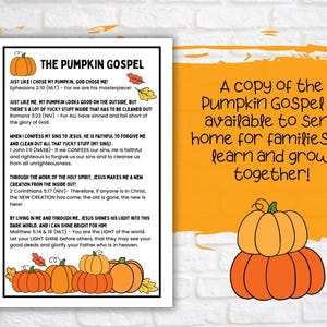 Pumpkin Gospel Shine Your Light Craft, Thanksgiving/fall Bible Themed ...