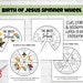 Kids Printable Birth of Jesus Spinner Color Wheel, Nativity Sunday ...