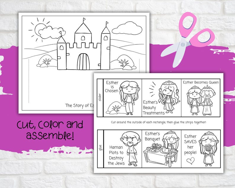 Queen Esther Story Strips, Sunday School Activity, Kids Church Craft ...
