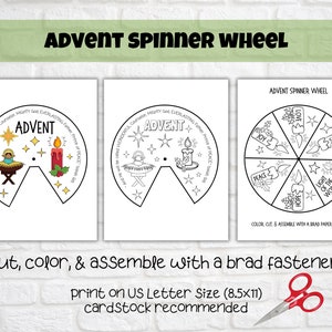 Kids Printable Advent Spinner Color Wheel, Nativity Sunday School ...