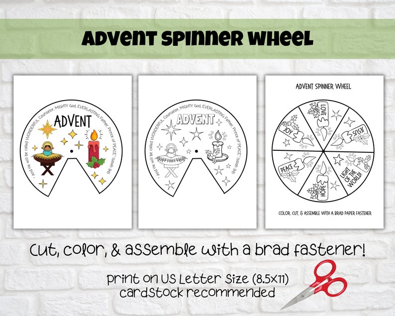 Kids Printable Advent Spinner Color Wheel, Nativity Sunday School ...