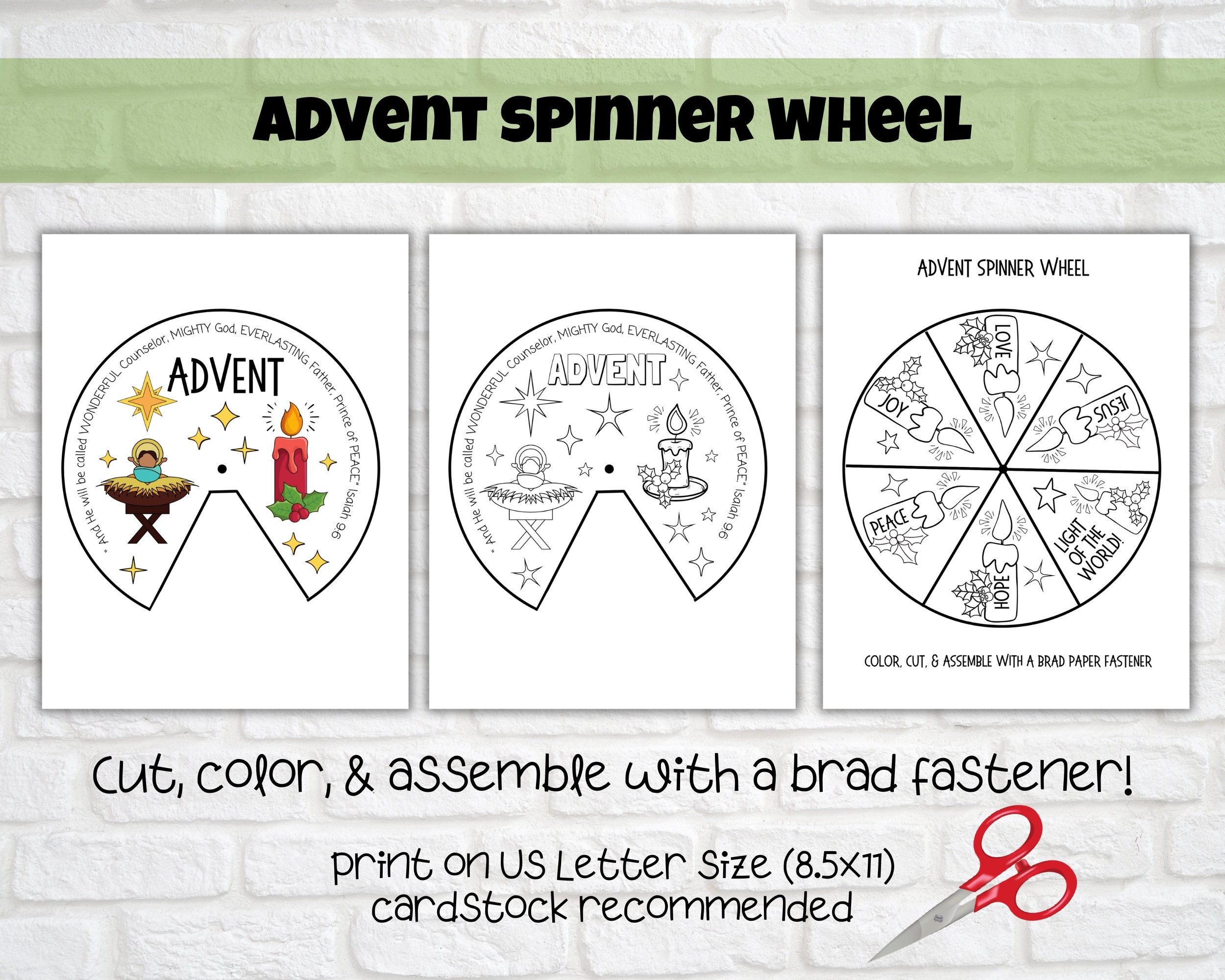 Kids Printable Advent Spinner Color Wheel, Nativity Sunday School ...