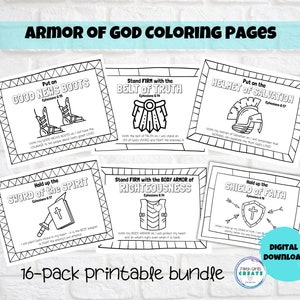 Armor of God Printable Coloring & Activity Pages Cards and - Etsy Canada
