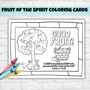 Fruit of the Spirit Printable Coloring Cards, Sunday School, Kids ...