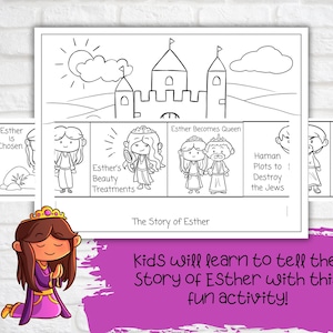 Queen Esther Story Strips, Sunday School Activity, Kids Church Craft ...