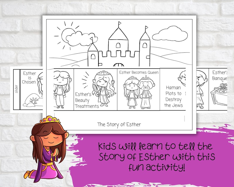Queen Esther Story Strips, Sunday School Activity, Kids Church Craft ...