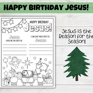 Happy Birthday Jesus Activity Pages, Set of 10 Fun Christmas Activities ...