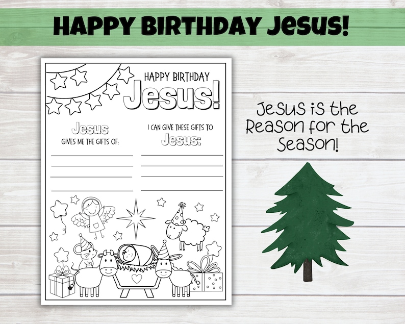 Happy Birthday Jesus Activity Pages, Set of 10 Fun Christmas Activities ...