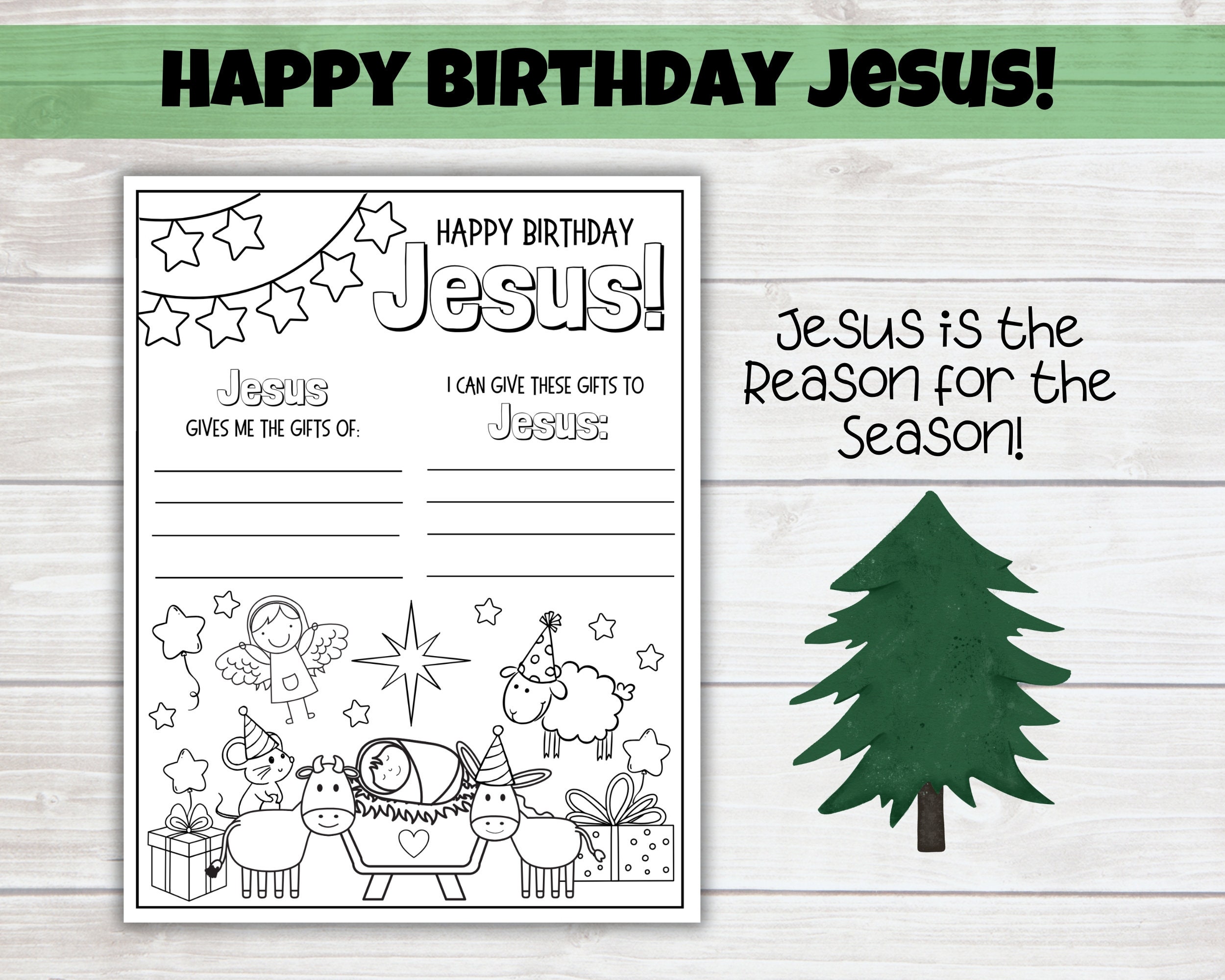Happy Birthday Jesus Activity Pages, Set of 10 Fun Christmas Activities ...
