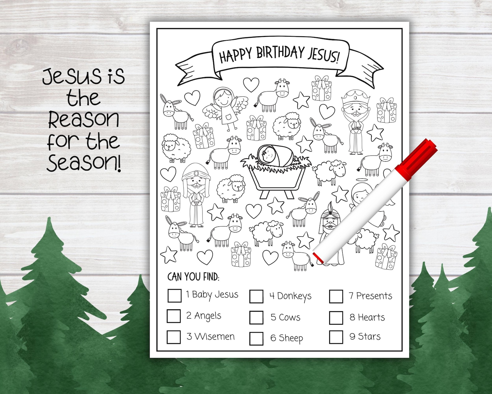 Happy Birthday Jesus Activity Pages, Set of 12 Fun and Creative ...