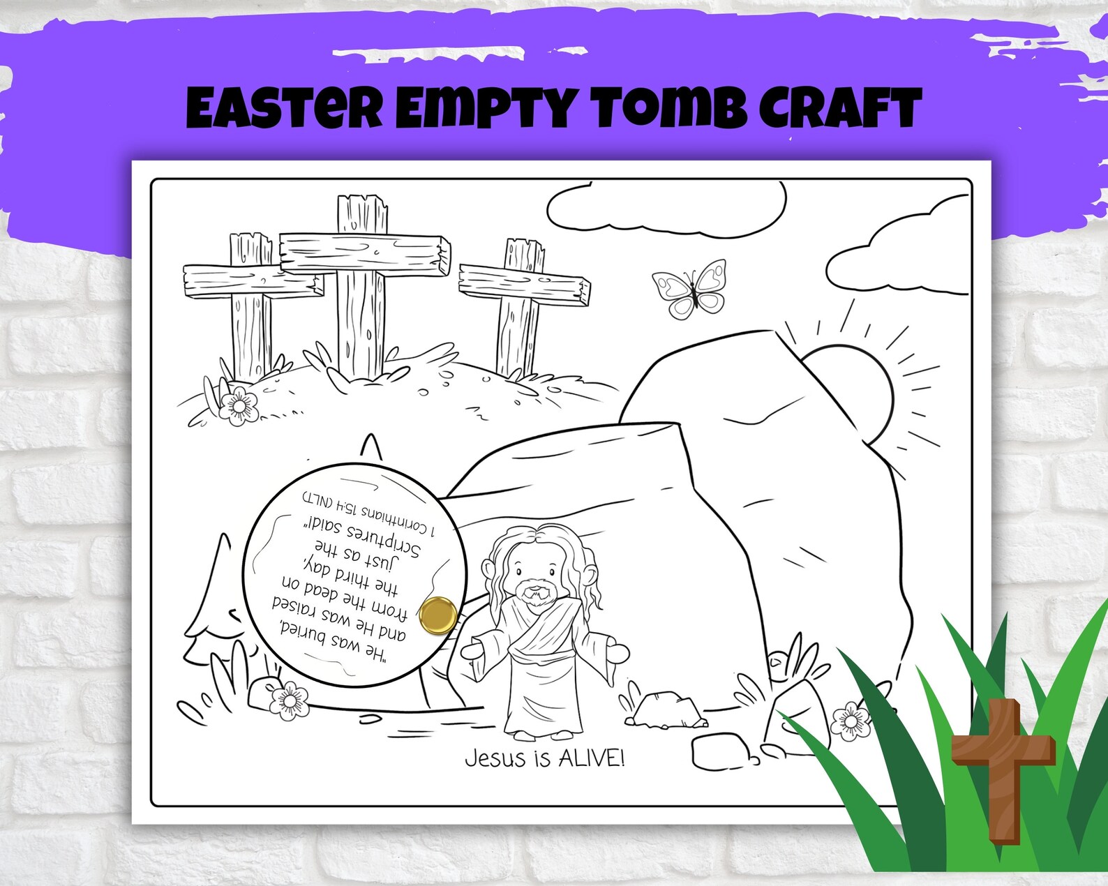 Easter Empty Tomb Craft, Sunday School Activity, Kids Church, Holy Week ...