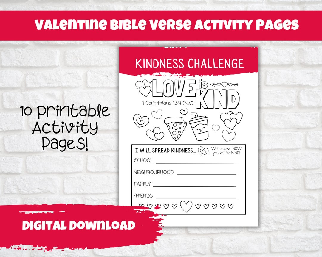 Printable Bible Verse Valentine Activity Pages, Valentine Games, Sunday ...