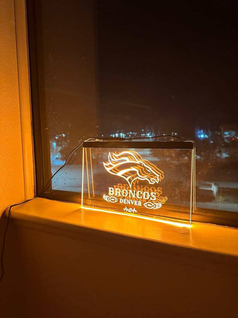Denver Broncos LED Neon Light Sign 8x12 - Etsy