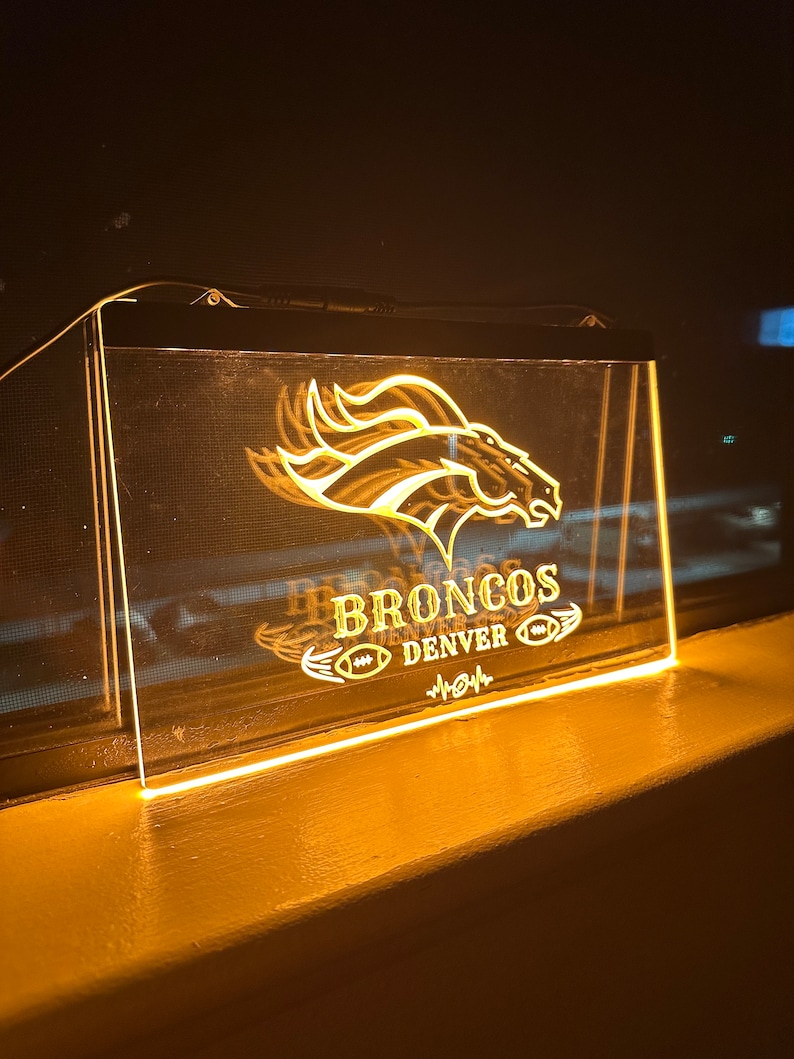 Denver Broncos LED Neon Light Sign 8x12 - Etsy