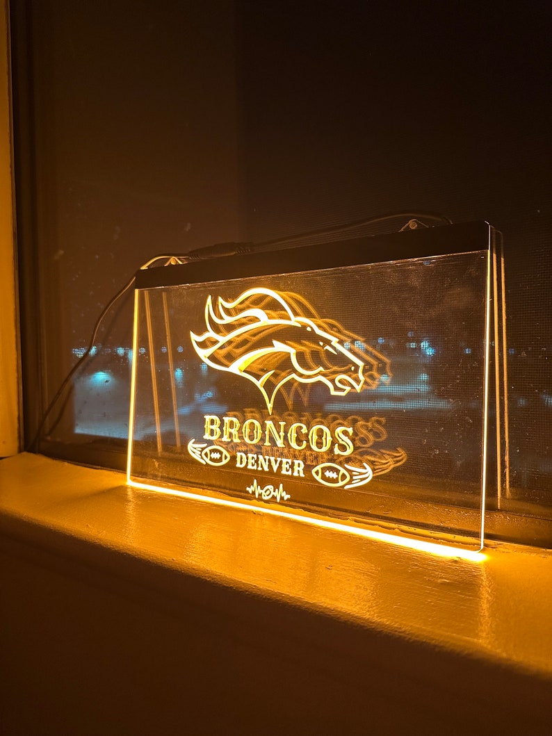 Denver Broncos LED Neon Light Sign 8x12 - Etsy