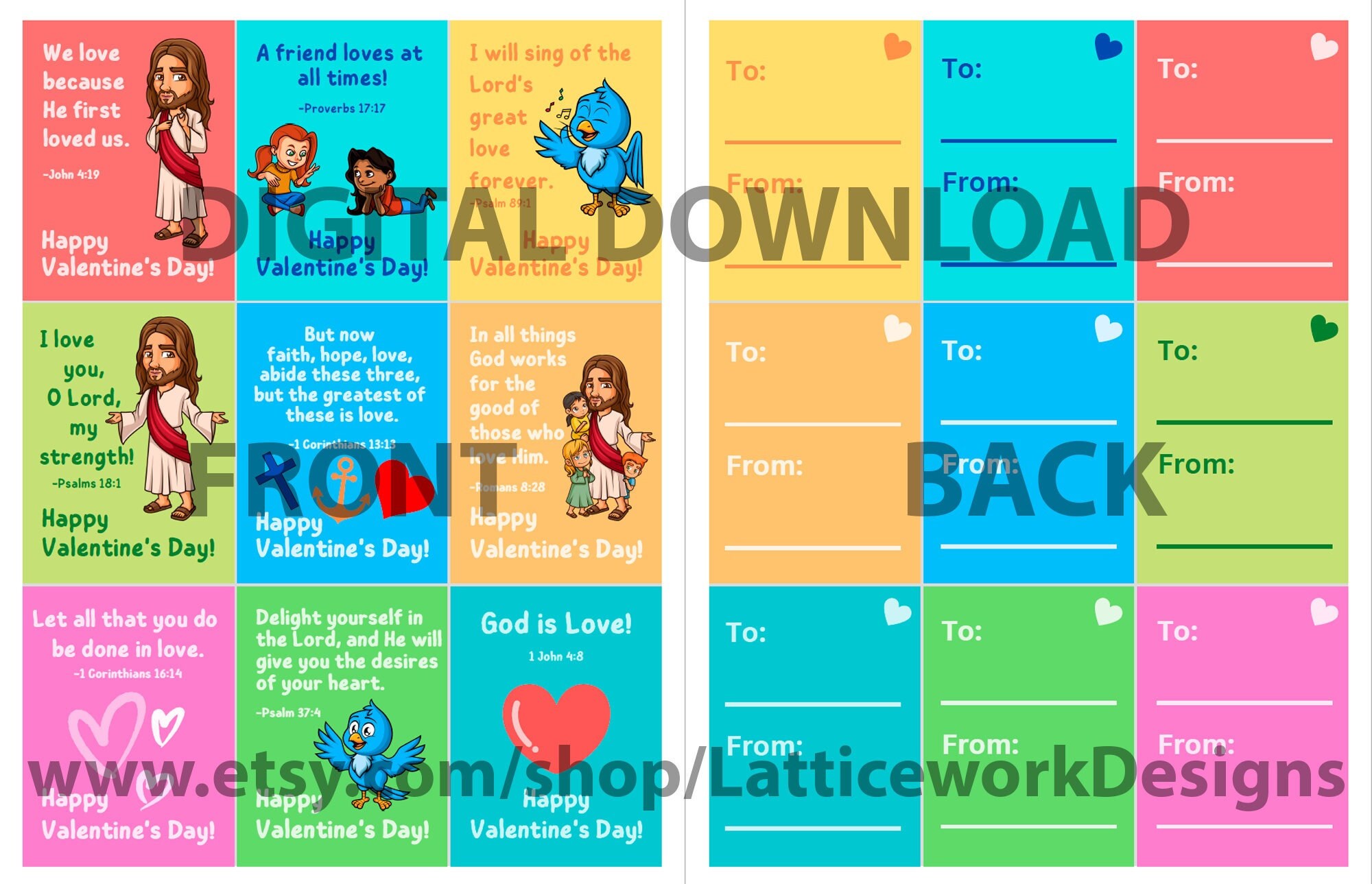 Bible Valentines Day Cards Downloadable PDF, Scripture Quotes ...