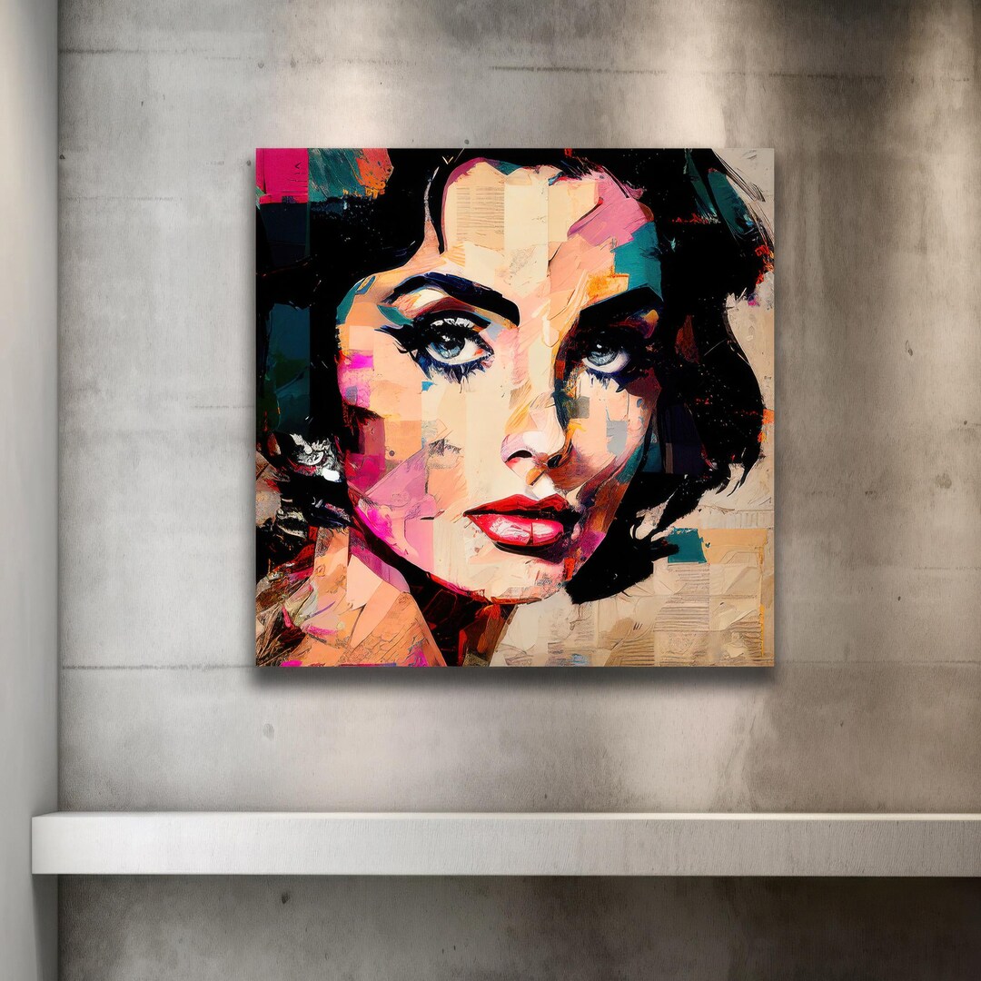 Glamor Glitch #4 | Elizabeth Taylor | Pop Art | Modern Art | Canvas Art ...