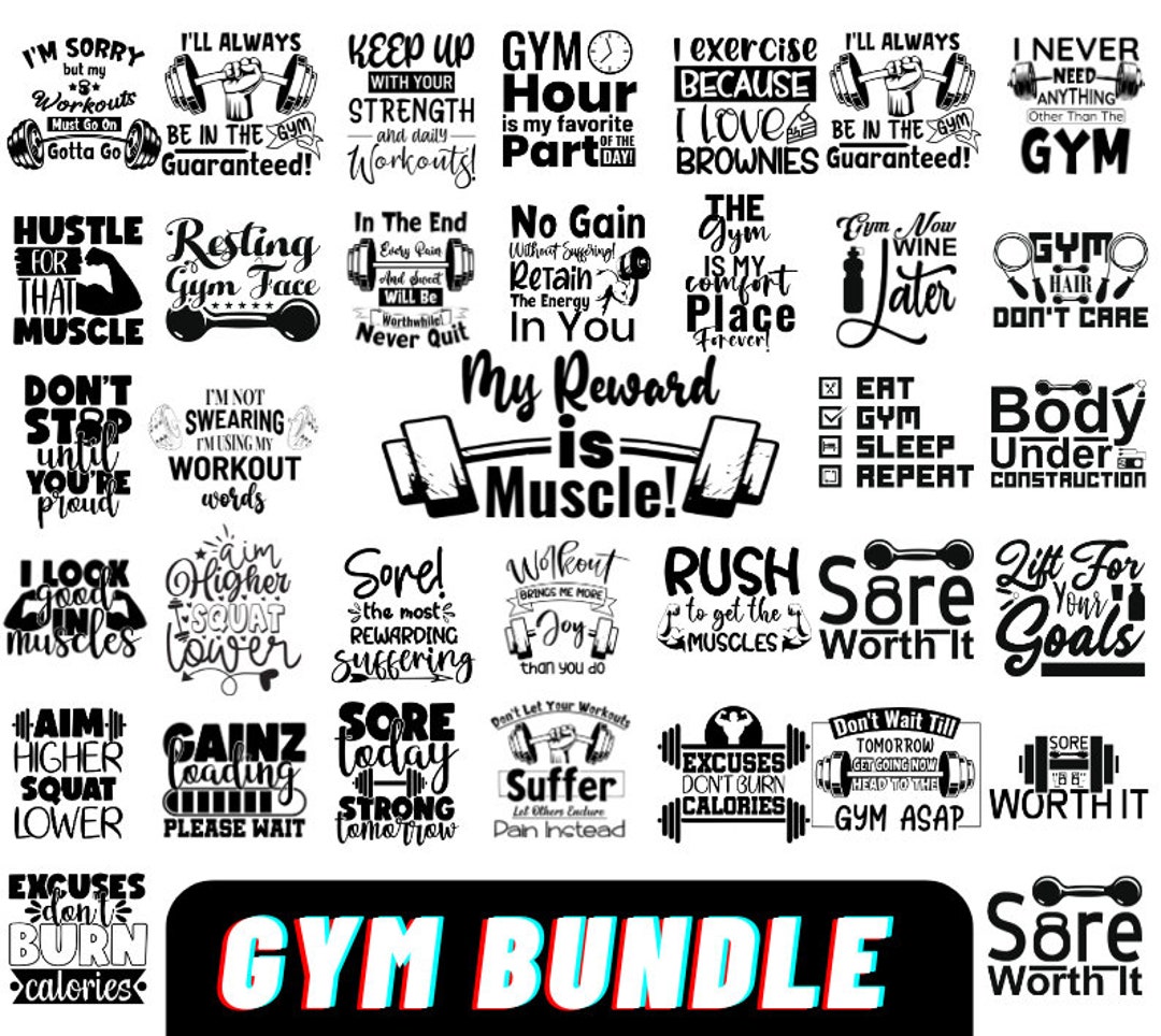 200 Gym Motivation Svg Bundle, Workout Svg, Fitness Motivation Svg ...