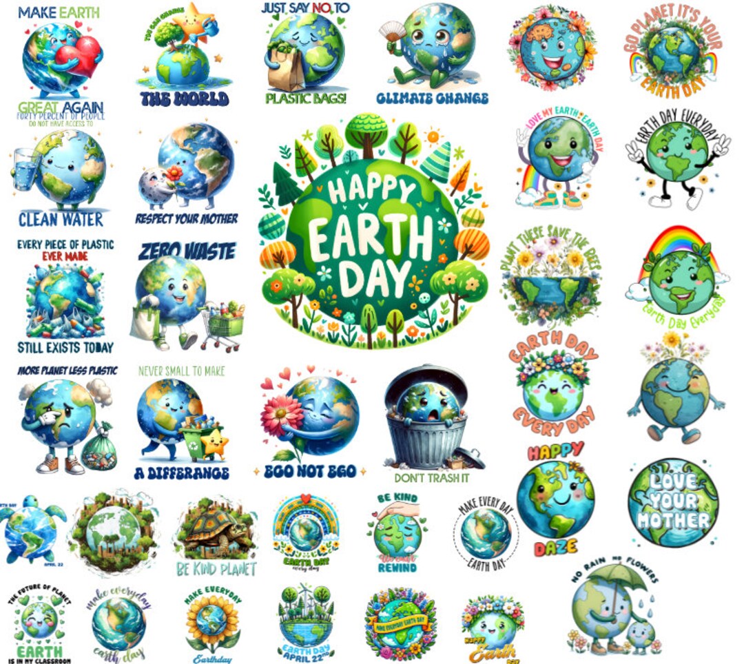 150 Earth Day Png, Earth Day Bundle, Go Green, Save the Earth, Green ...