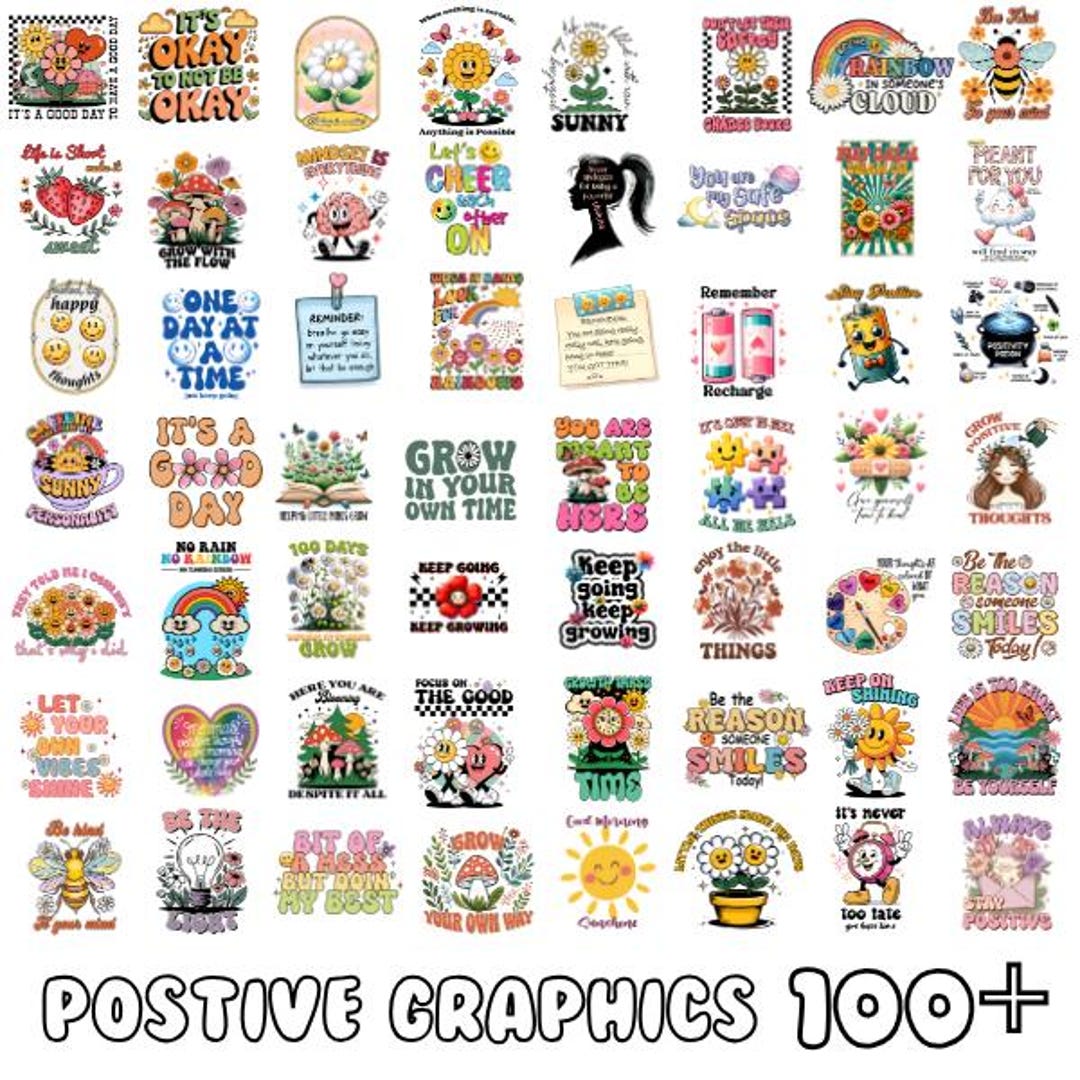 Stay Positvie Digital Printable, Inspirational Png, Motivational File ...